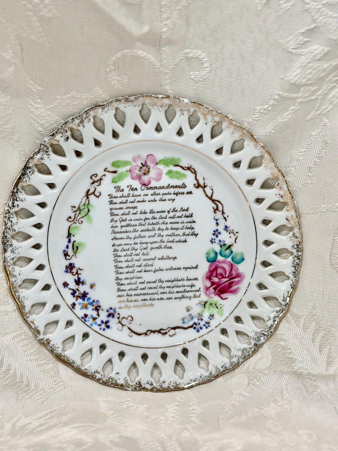 Vintage Collector Plate “10 Commandments” - Etsy