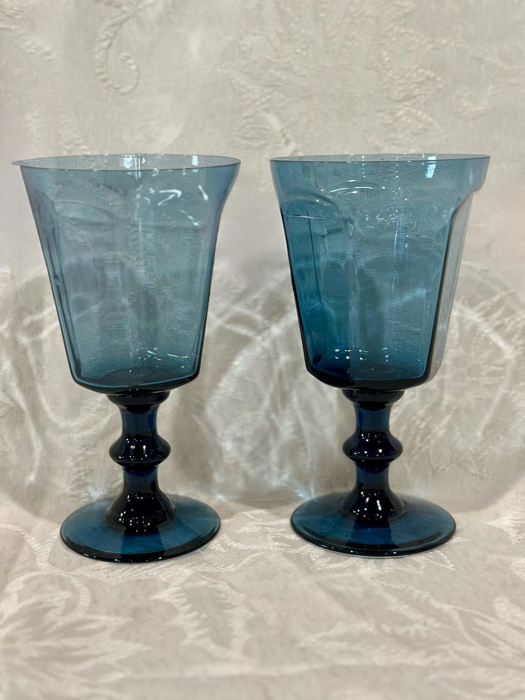 Vintage Lenox Dark Blue Wins Goblets - Etsy