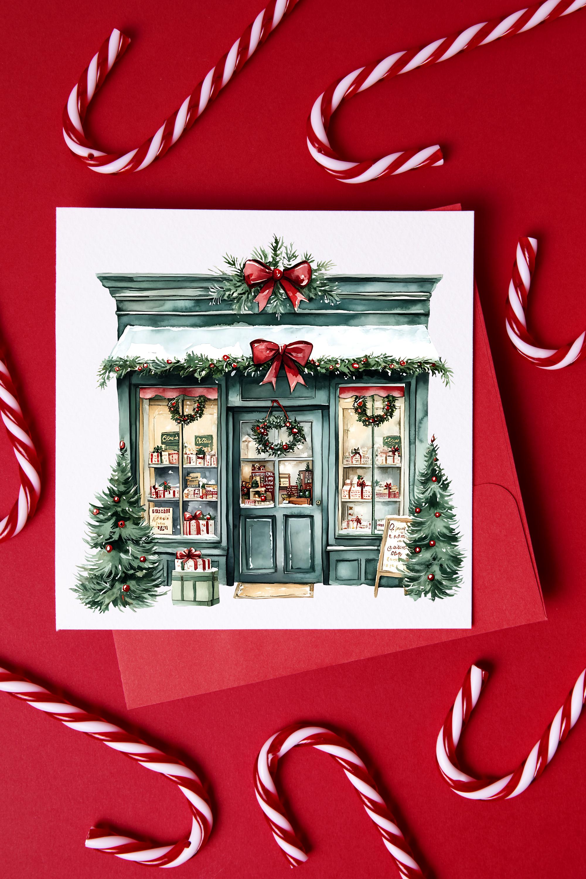 Christmas Storefront Clipart Set – 16 PNG Cozy Holiday Shop Windows ...