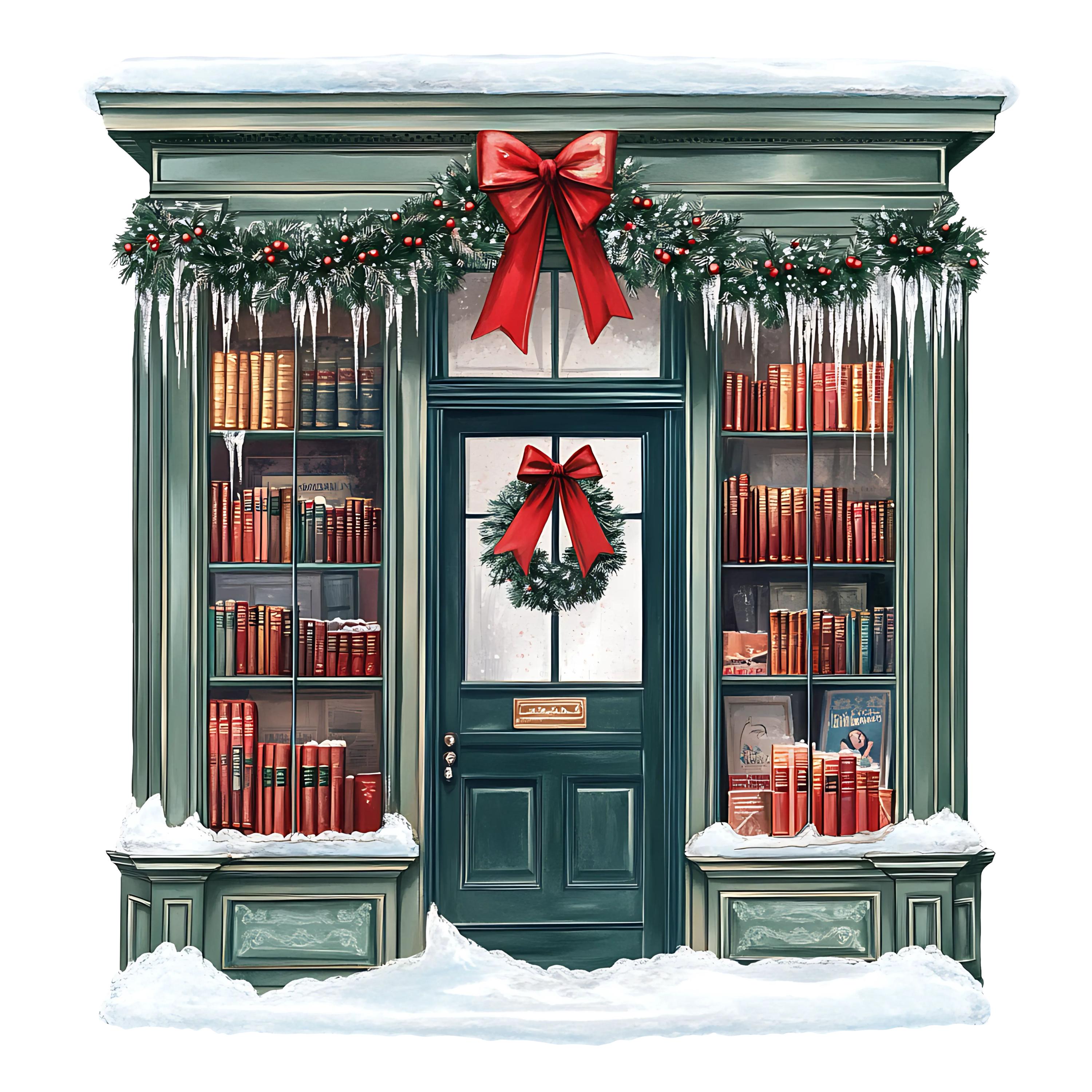 Christmas Storefront Clipart Set – 16 PNG Cozy Holiday Shop Windows ...