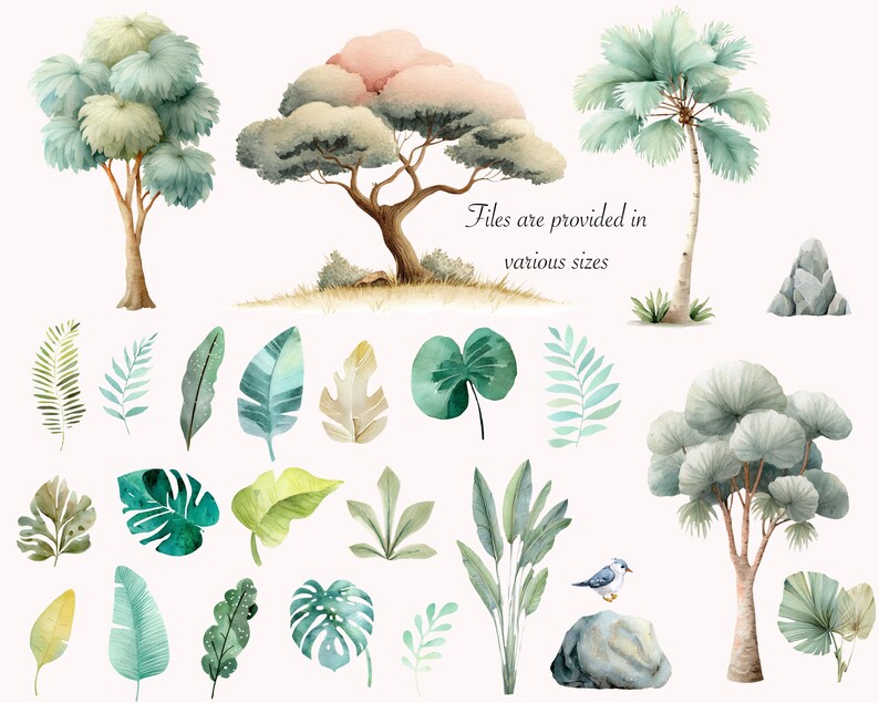Watercolor Safari Animals Clipart – Jungle Nursery Art (PNG) - Etsy