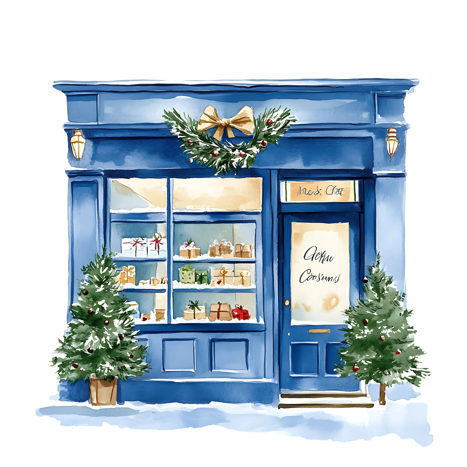 Christmas Storefront Clipart Set – 16 PNG Cozy Holiday Shop Windows ...