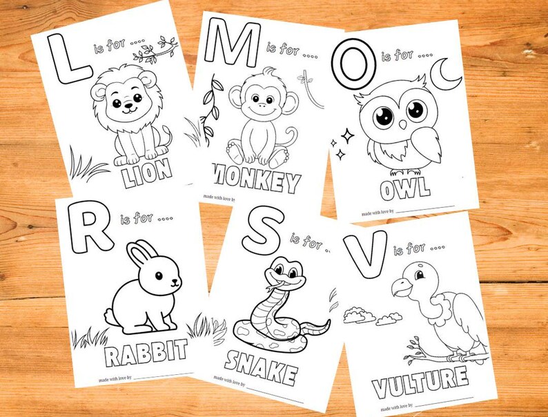 ABC Coloring Book, Digital Download, Educational Animal Alphabet ...