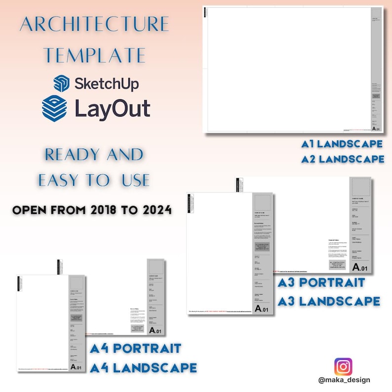 Sketchup Layout Template Title Block Auto Text Ready to Use - Etsy