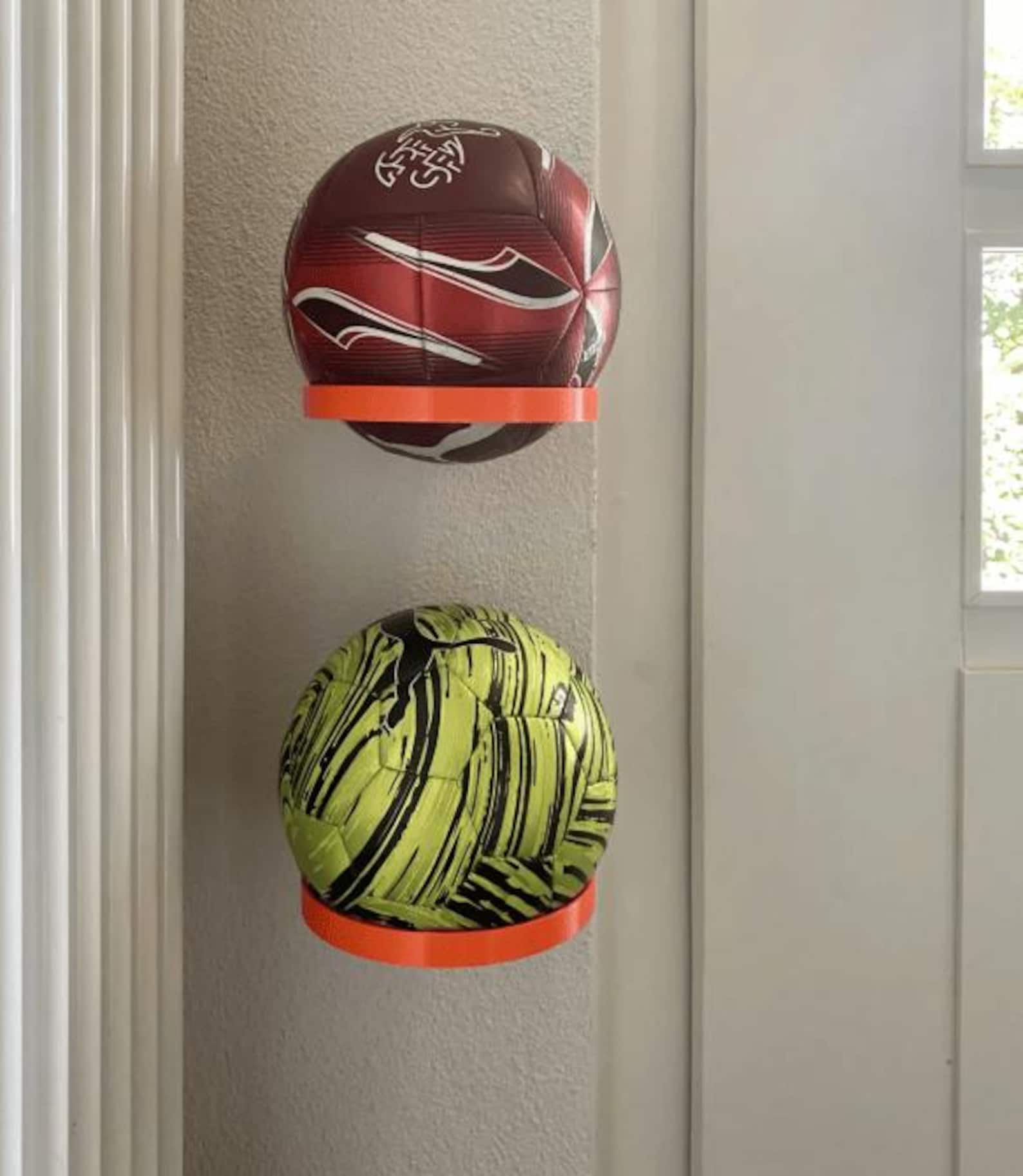 Football Wall Mount Display Rack – Ball Holder for Soccer, Basketball ...