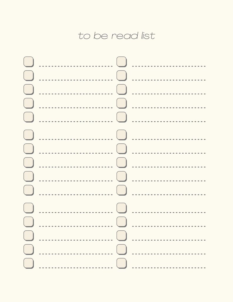 Reading Journal - Instant Download and Print Template - Etsy