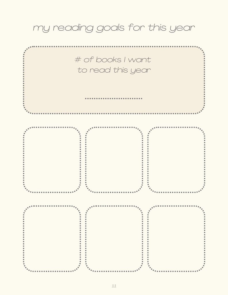 Reading Journal - Instant Download and Print Template - Etsy