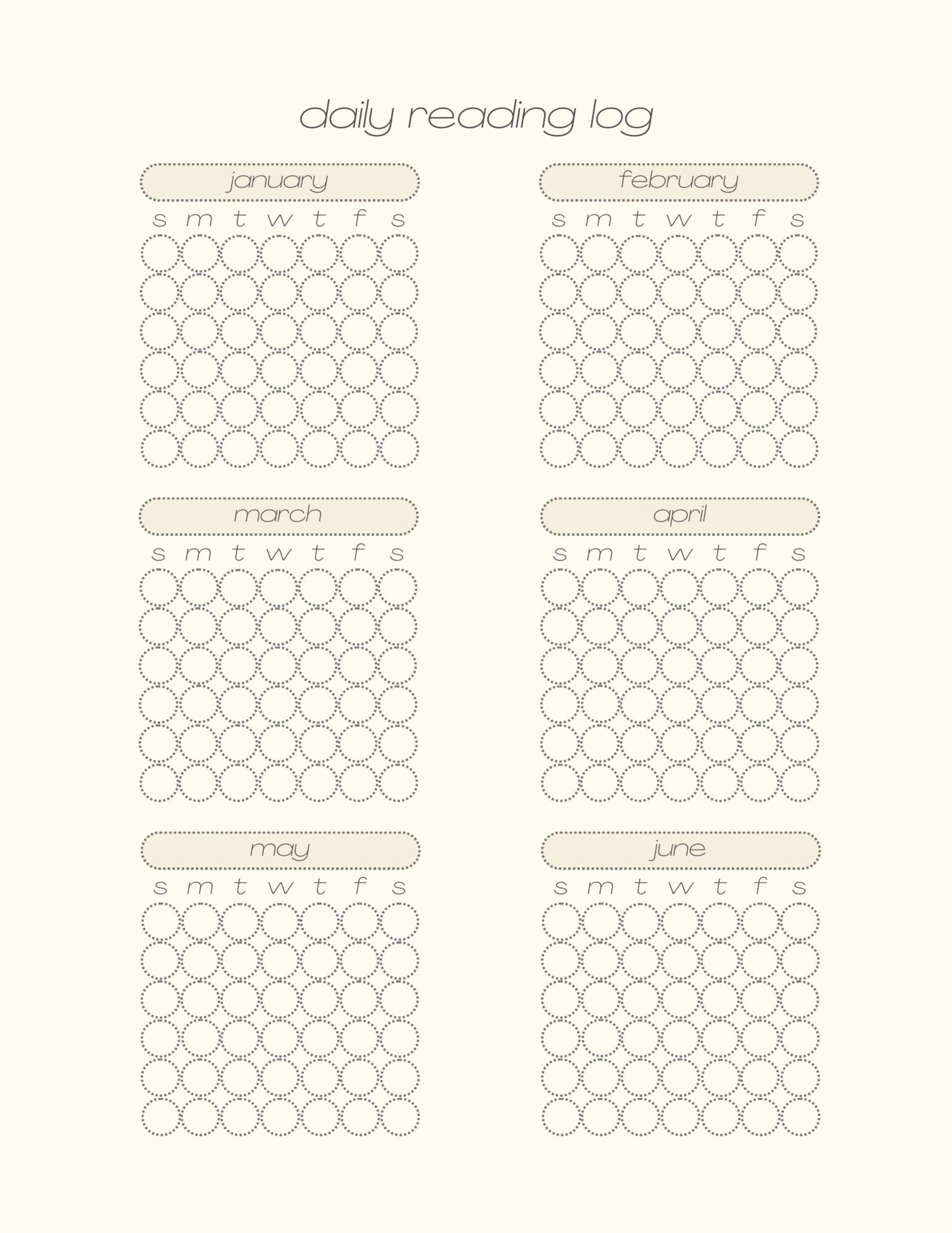 Reading Journal - Instant Download and Print Template - Etsy