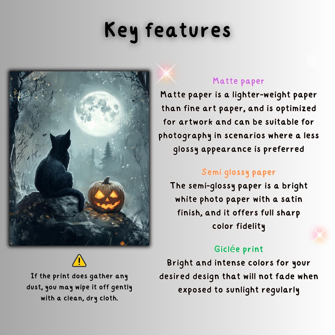 Halloween Black Cat Poster: Gothic Jack-o'-lantern Moon Art - Etsy
