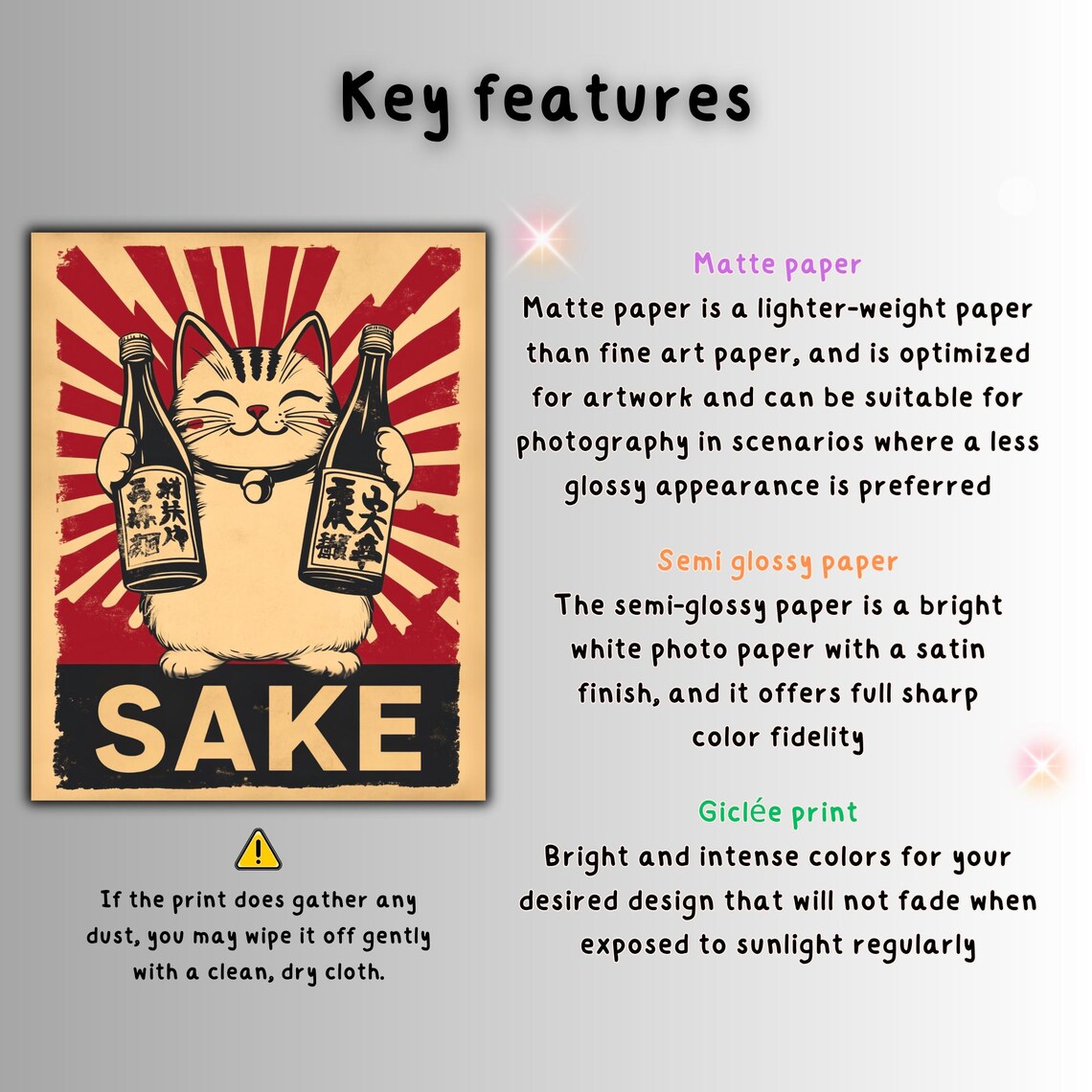 Maneki Neko Sake Poster: Retro Japanese Bar Art - Etsy