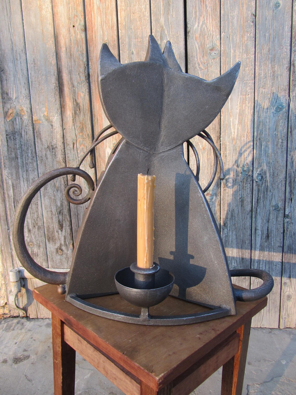 Exclusive Handmade Forged Metal Sculpture"metal's Purr".forged Cats ...