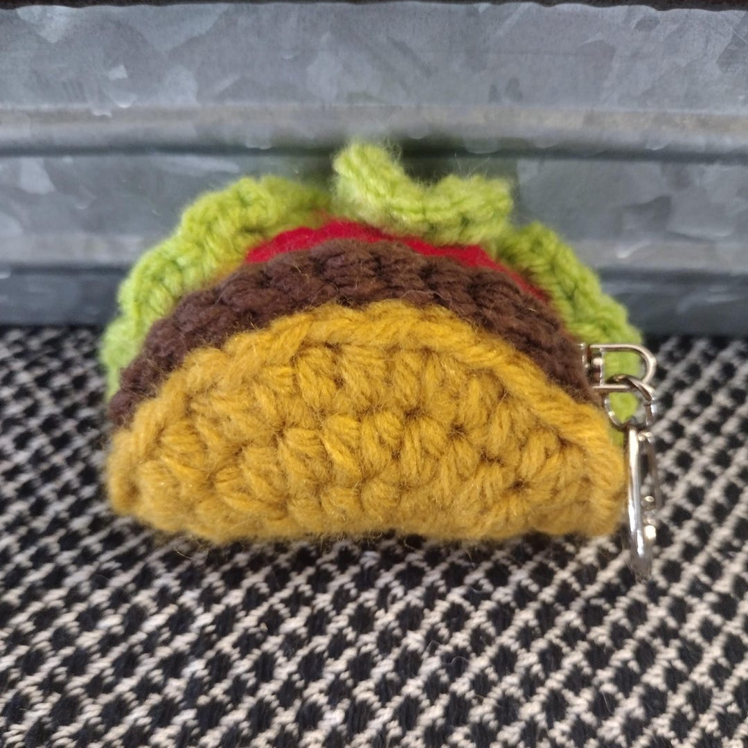 Handmade Crochet TACO Keychain Purse or Backpack Charm - Etsy
