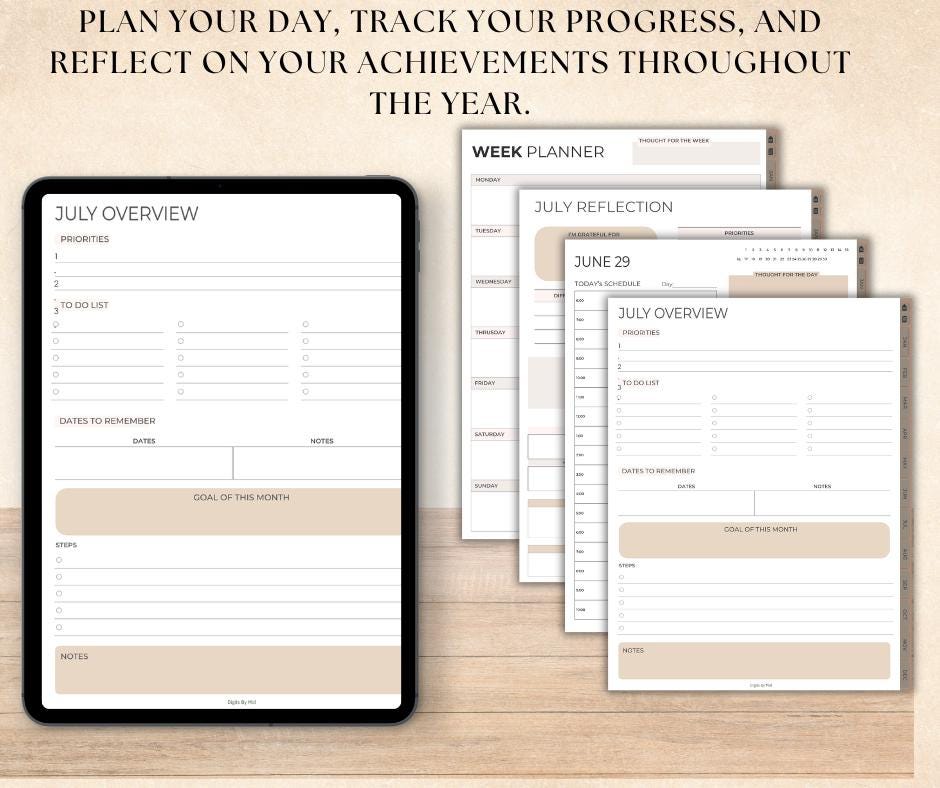 2025 Digital Planner for Goodnotes-dated Hyperlinked With Daily, Weekly ...