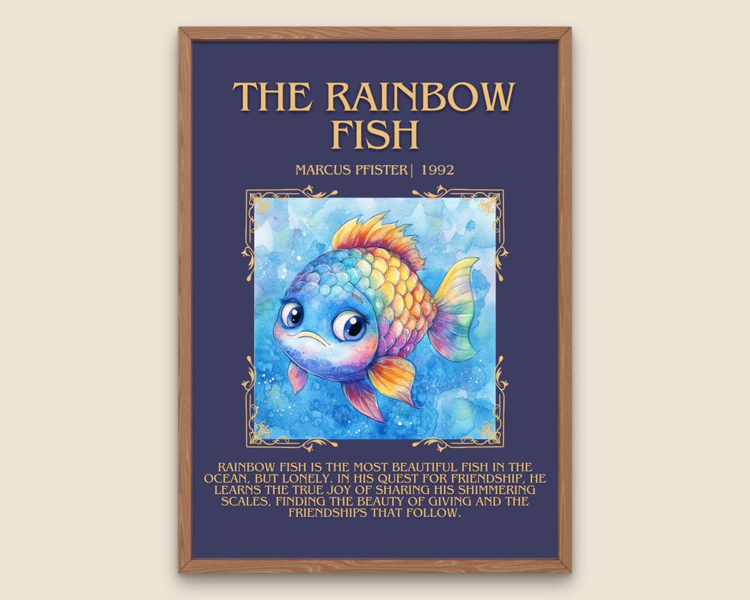 The Rainbow Fish by Marcus Pfister Descriptive, High Quality Poster ...
