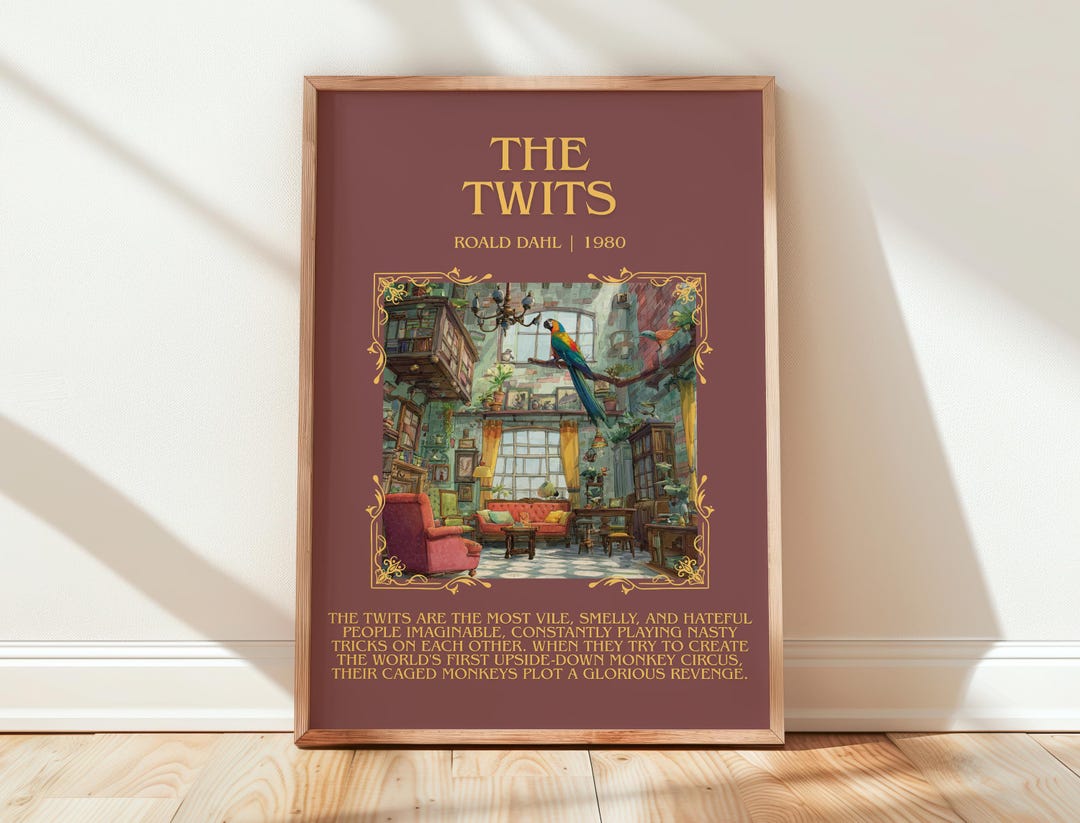 The Twits by Roald Dahl | Book Poster | Literary Art Gift for Book ...