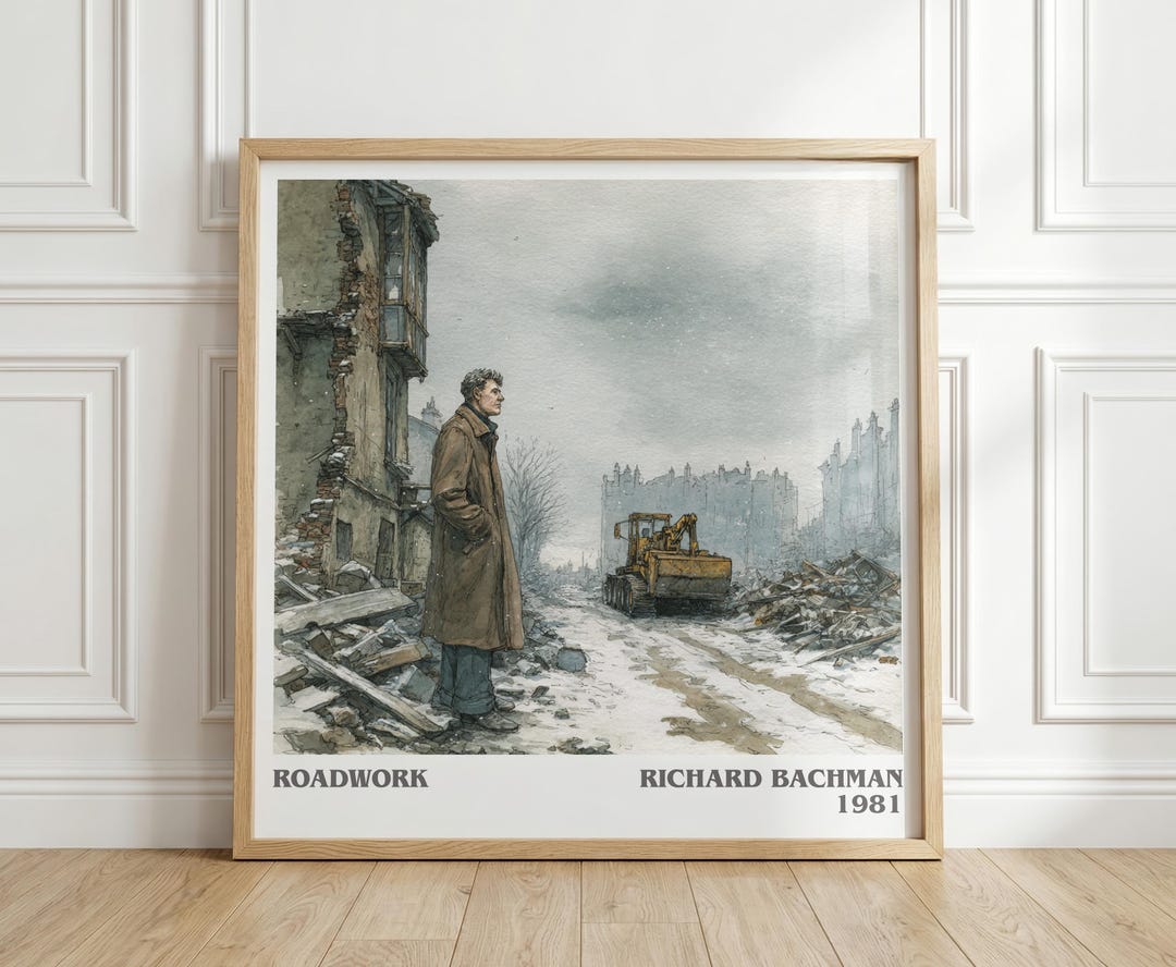Roadwork by Richard Bachman Square Book Print, Thriller Literary Wall ...