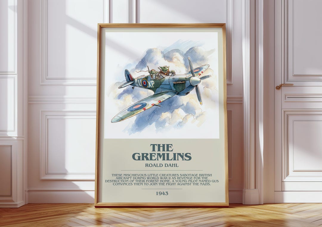 The Gremlins by Roald Dahl Modern Book Print Poster, Children's ...
