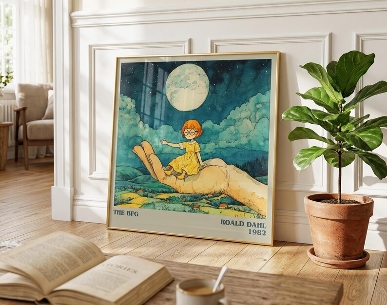 The BFG by Roald Dahl Square Book Print, Children's Literary Wall Art ...