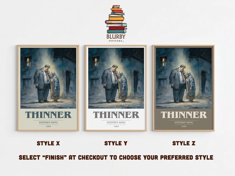 Thinner by Stephen King | Book Poster | Literary Art Gift for Book ...