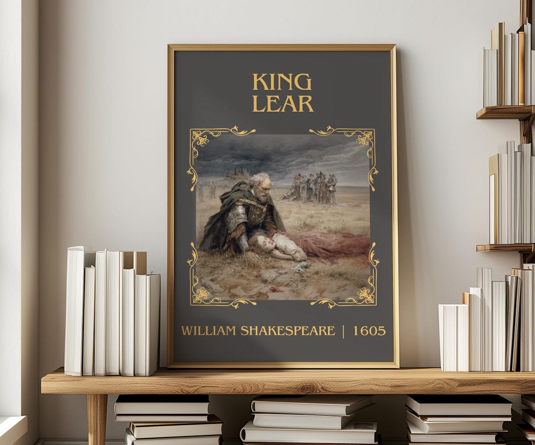 King Lear by William Shakespeare | Book Poster | Literary Art Gift for ...
