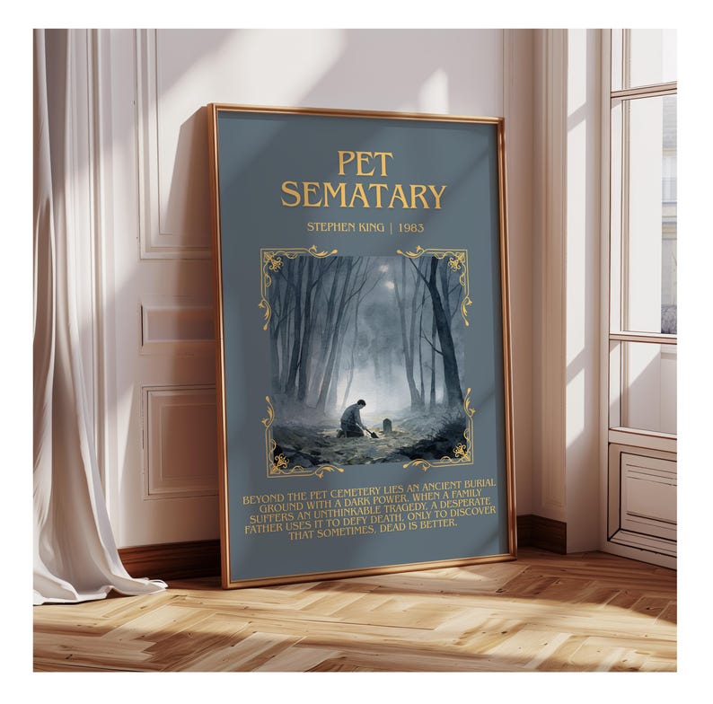 Pet Sematary by Stephen King Book Poster, Horror Literary Wall Art ...