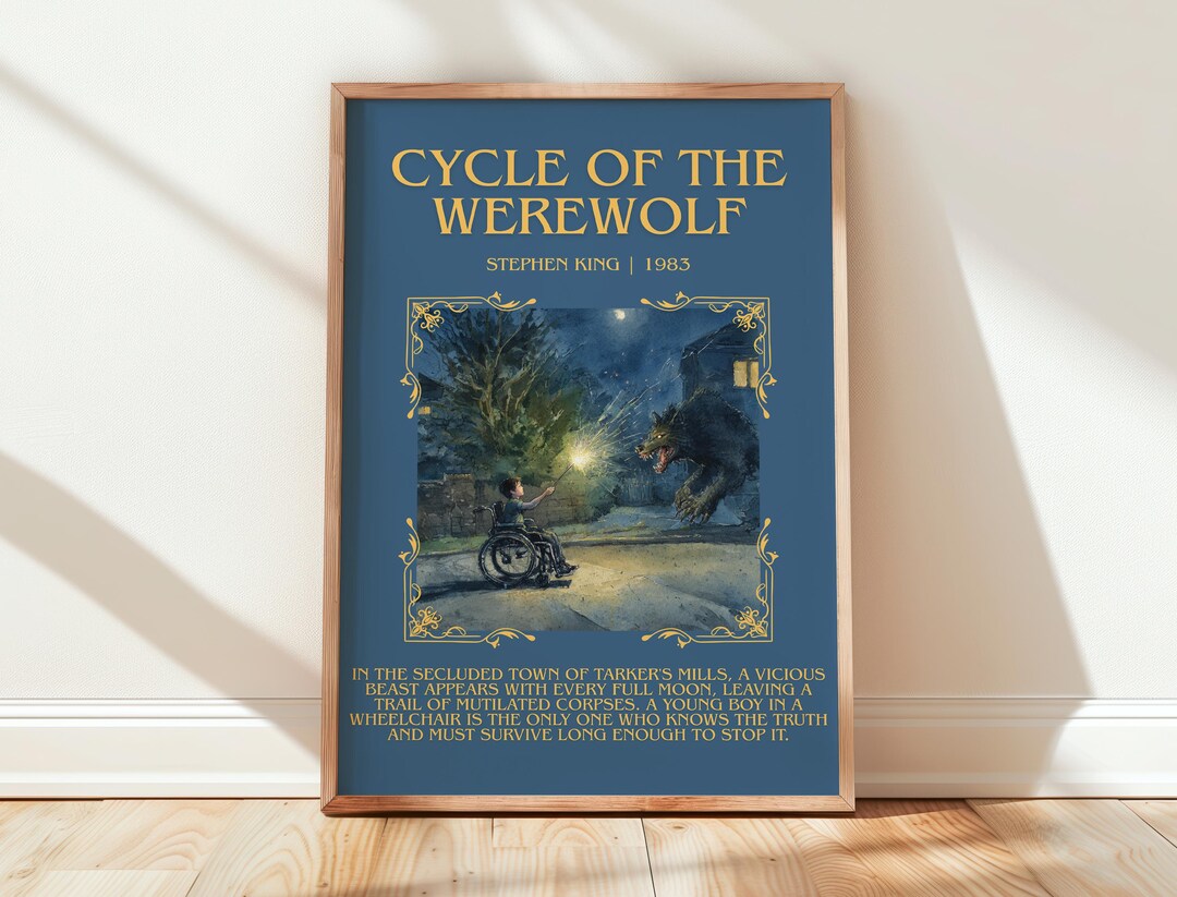 Cycle of the Werewolf by Stephen King Book Poster, Horror Literary Wall ...