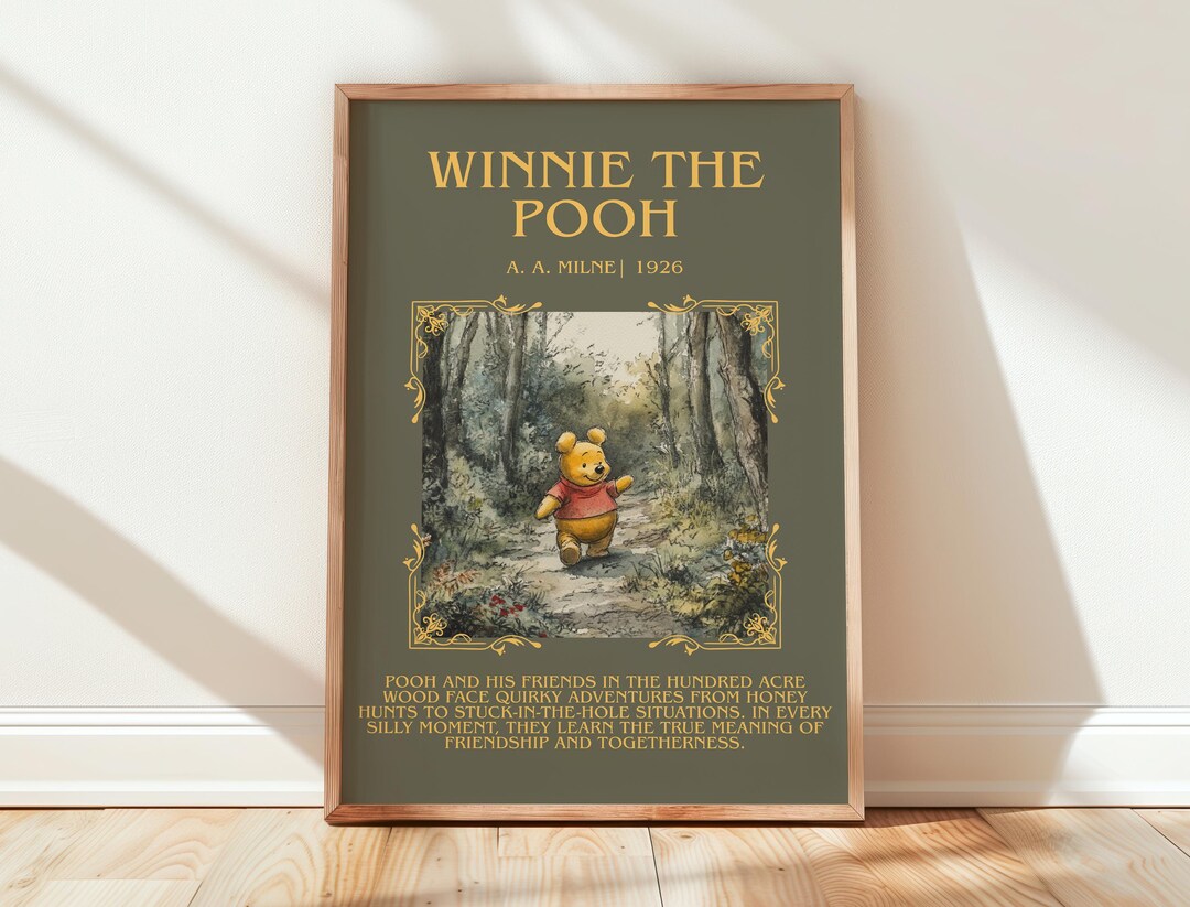 Winnie the Pooh by A.A. Milne | Book Poster | Literary Art Gift for ...