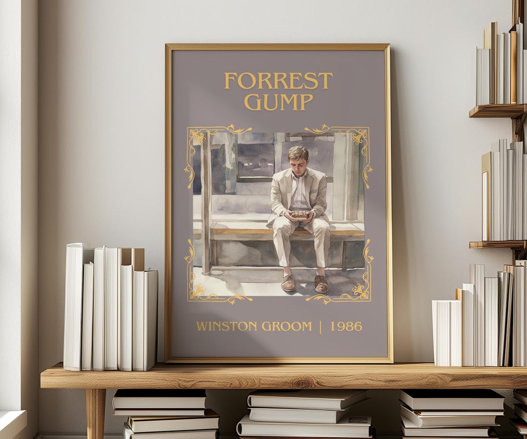 Forrest Gump by Winston Groom | Book Poster | Literary Art Gift for ...