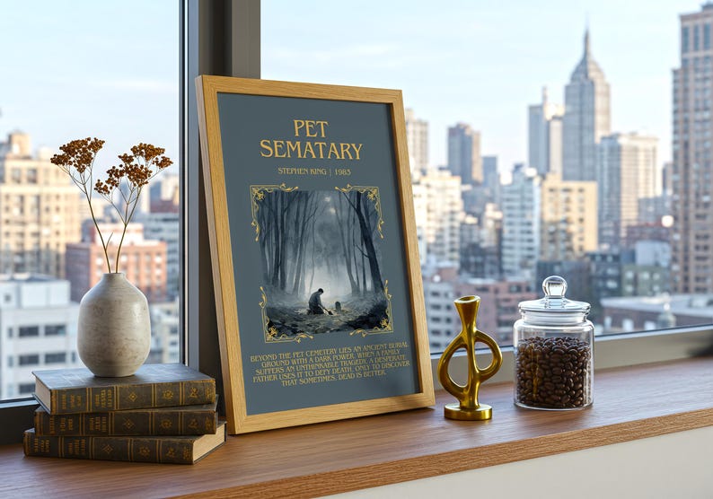 Pet Sematary by Stephen King Book Poster, Horror Literary Wall Art ...