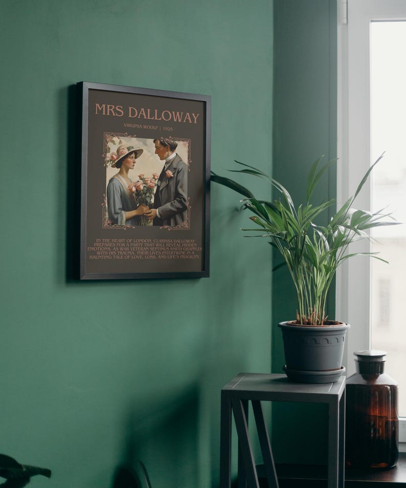 Mrs Dalloway by Virginia Woolf Descriptive, High Quality Book Poster in ...