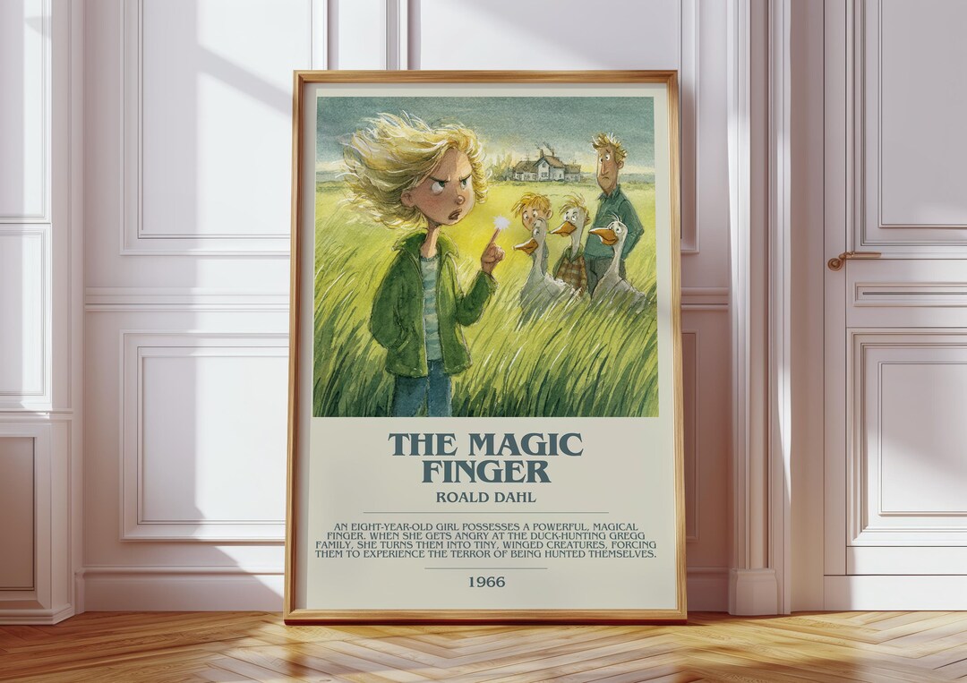 The Magic Finger by Roald Dahl | Book Poster | Literary Art Gift for ...