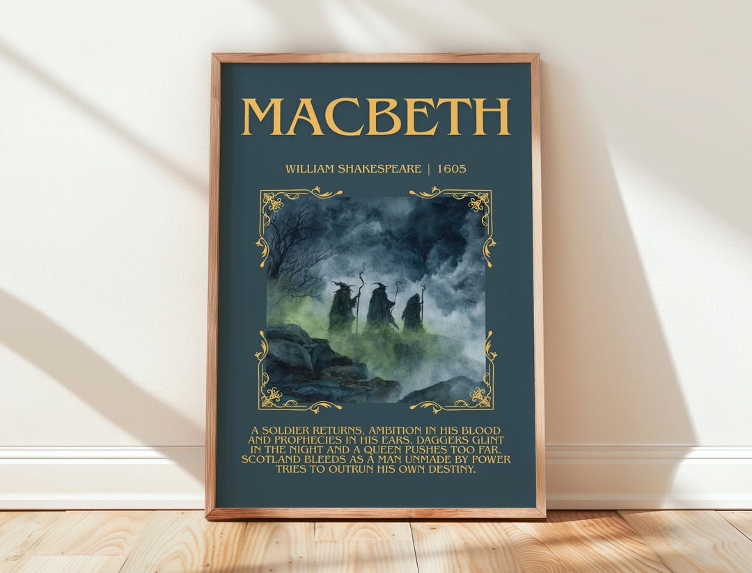 Macbeth by William Shakespeare | Book Poster | Literary Art Gift for ...