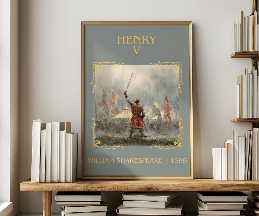 Henry V by William Shakespeare | Book Poster | Literary Gift for Book ...