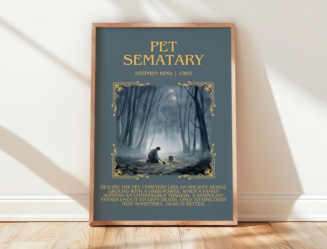 Pet Sematary by Stephen King Book Poster, Horror Literary Wall Art ...