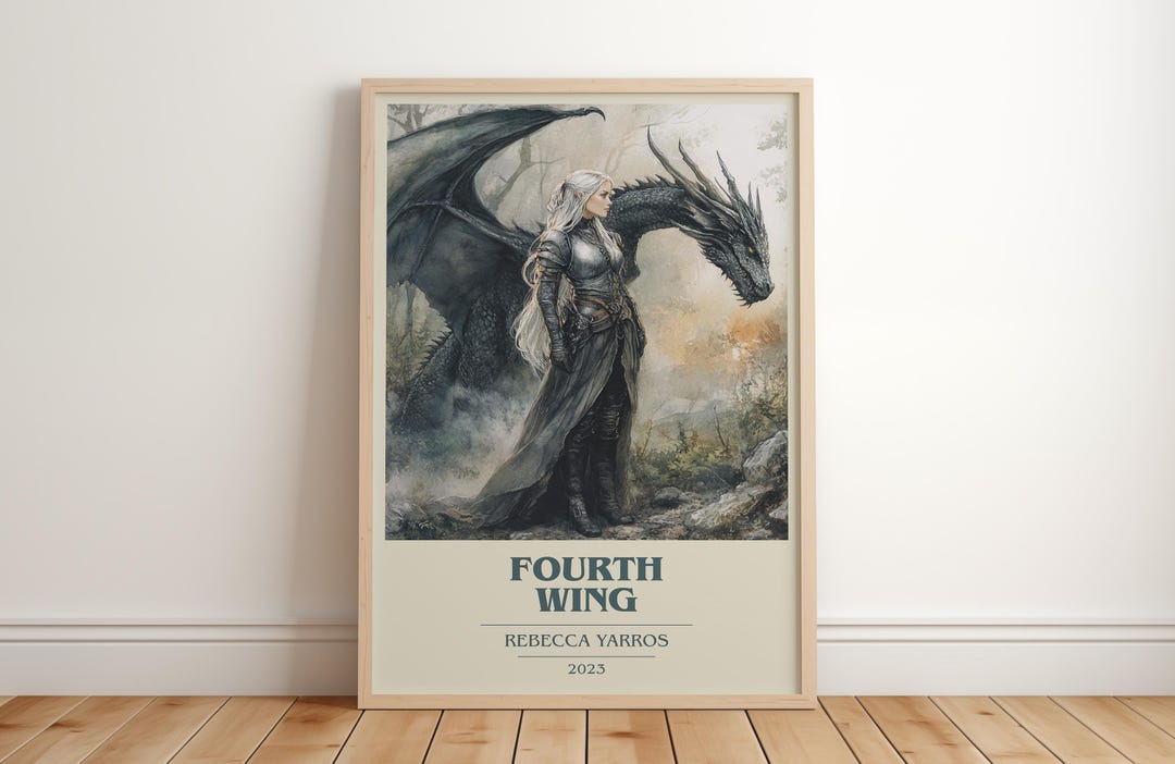 Fourth Wing by Rebecca Yarros | Book Poster | Literary Art Gift for ...