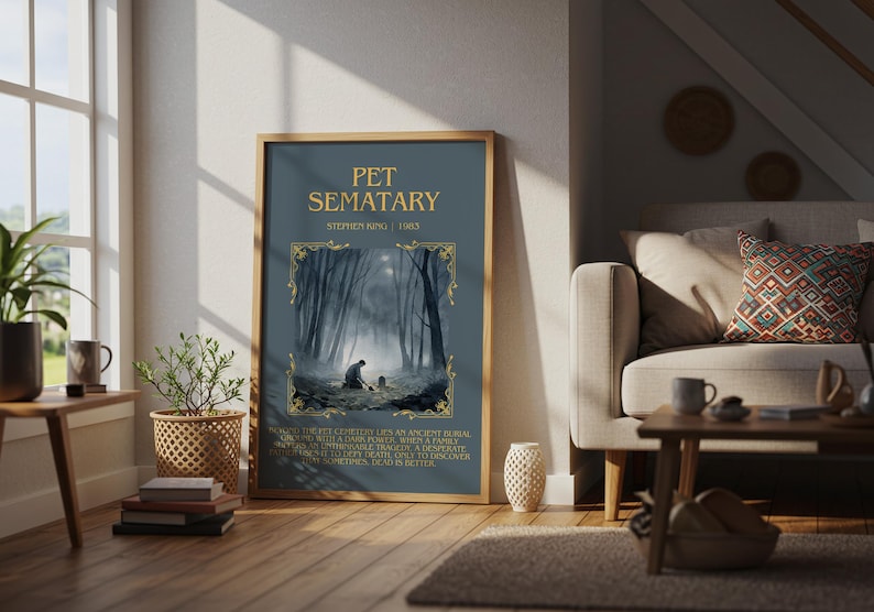 Pet Sematary by Stephen King Book Poster, Horror Literary Wall Art ...