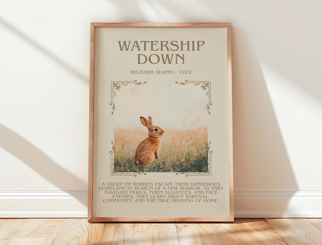 Watership Down by Richard Adams Book Poster, Fantasy Literary Wall Art ...