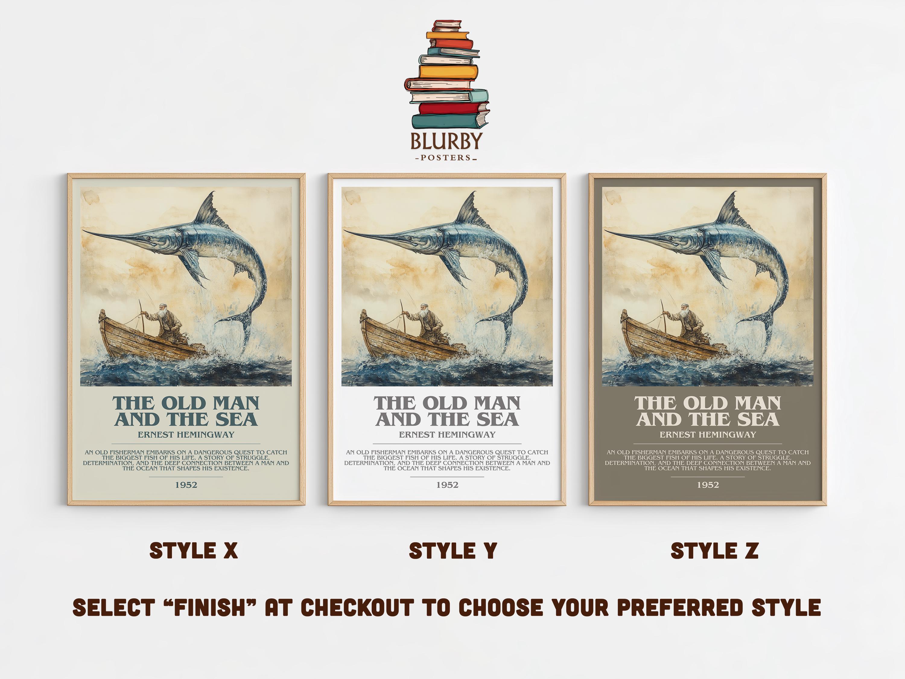 The Old Man and the Sea by Ernest Hemingway Descriptive Poster Print ...