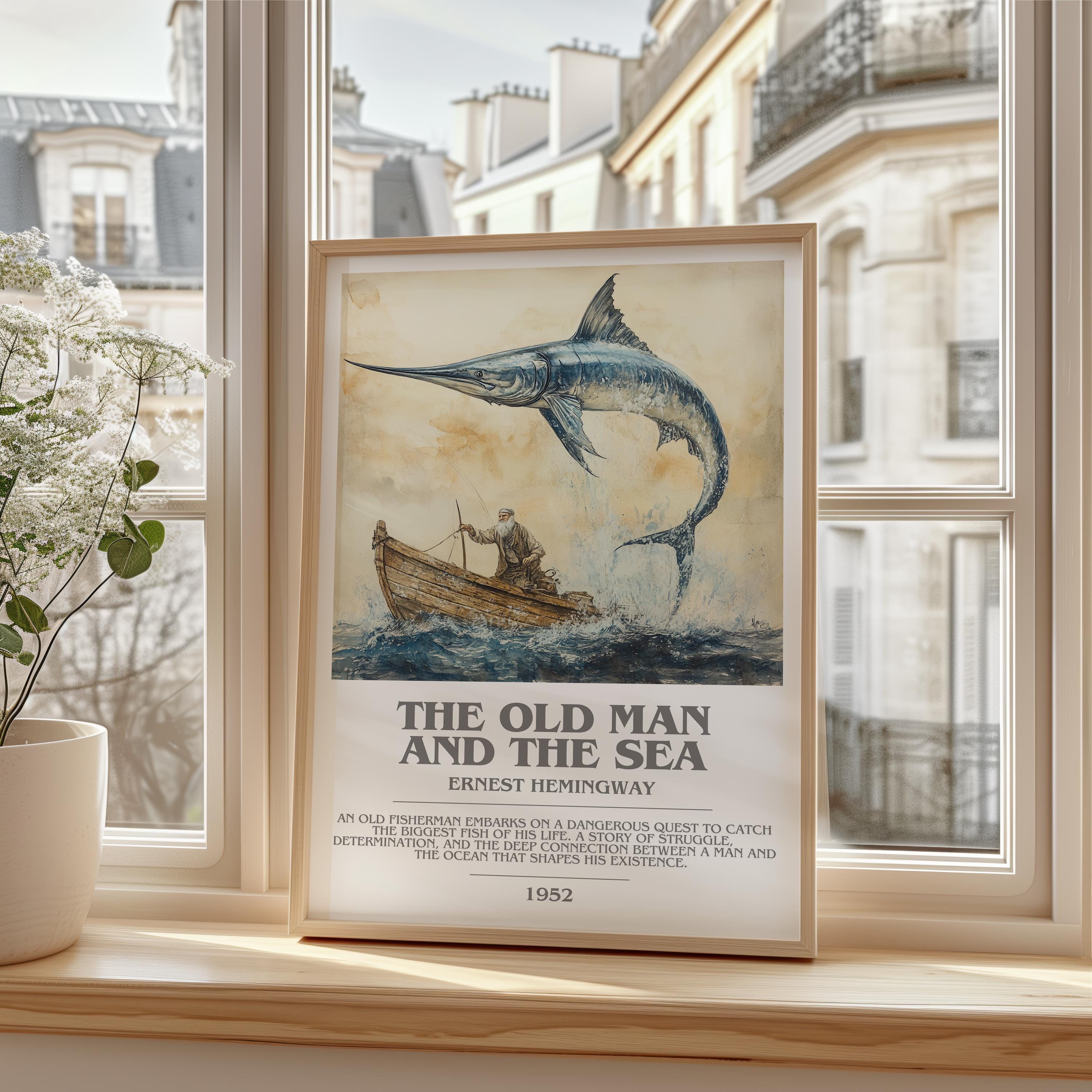 The Old Man and the Sea by Ernest Hemingway Descriptive Poster Print ...