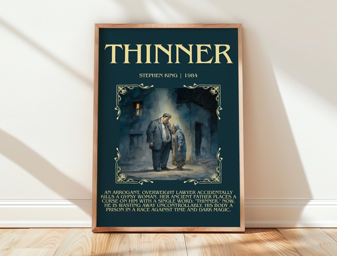 Thinner by Stephen King | Book Poster | Literary Art Gift for Book ...