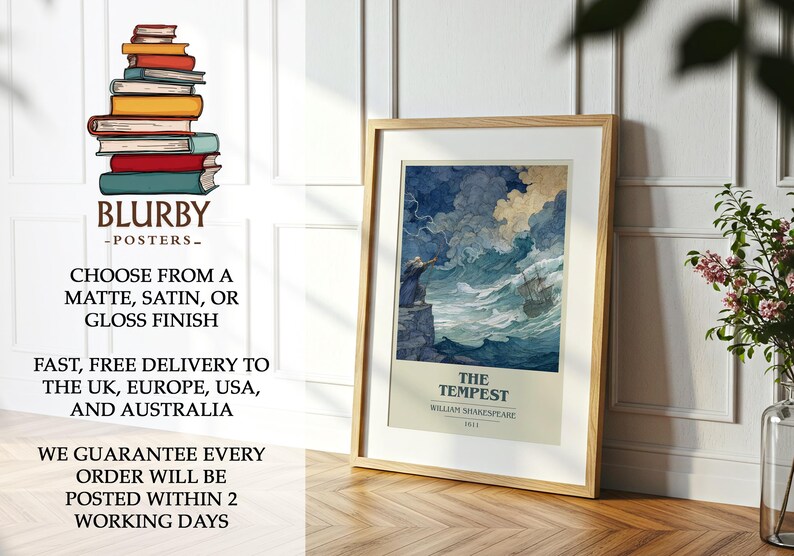 The Tempest by William Shakespeare | Book Poster | Literary Art Gift ...