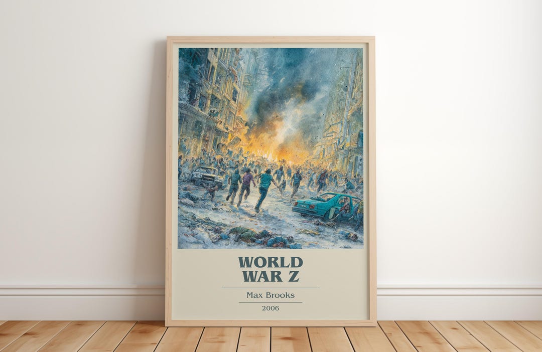 World War Z by Max Brooks | Book Poster | Literary Art Gift for Book ...