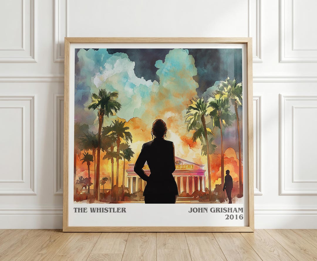 The Whistler by John Grisham Square Book Print, Thriller Literary Wall ...