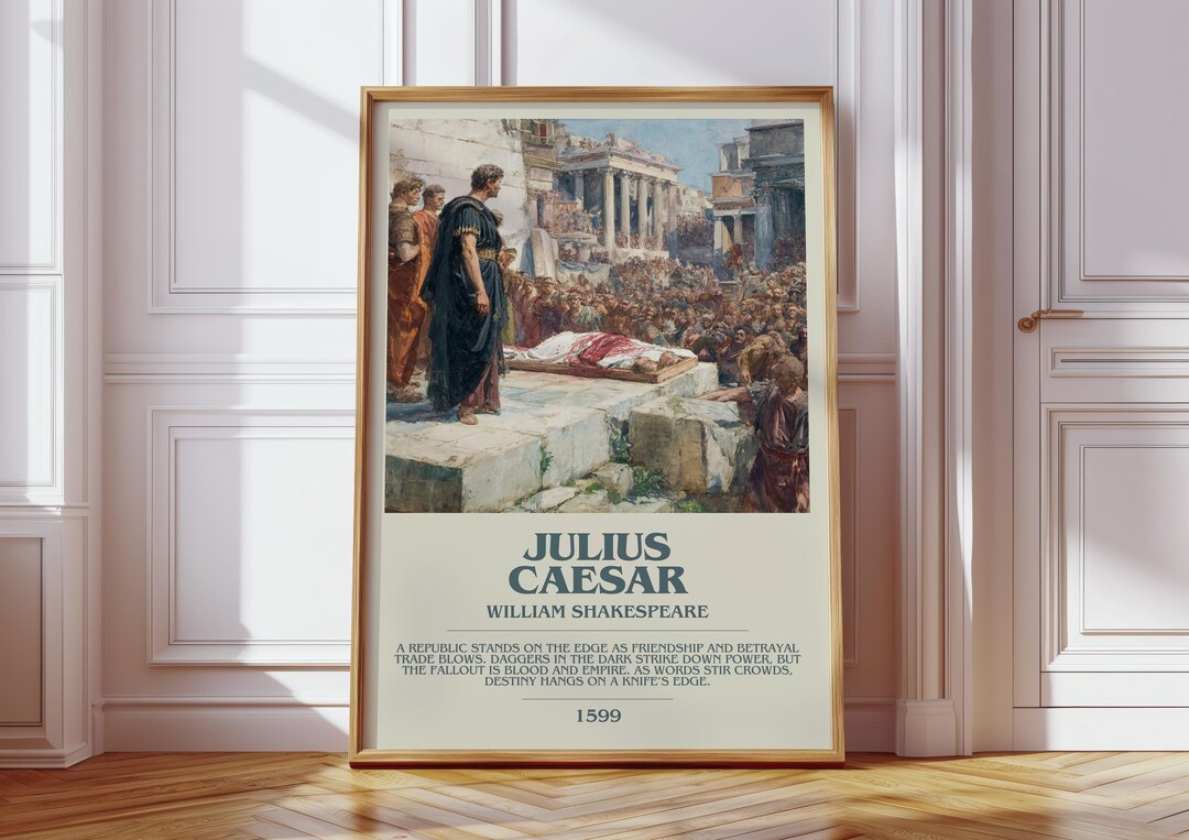 Julius Caesar by William Shakespeare Modern Book Print Poster, Classic ...