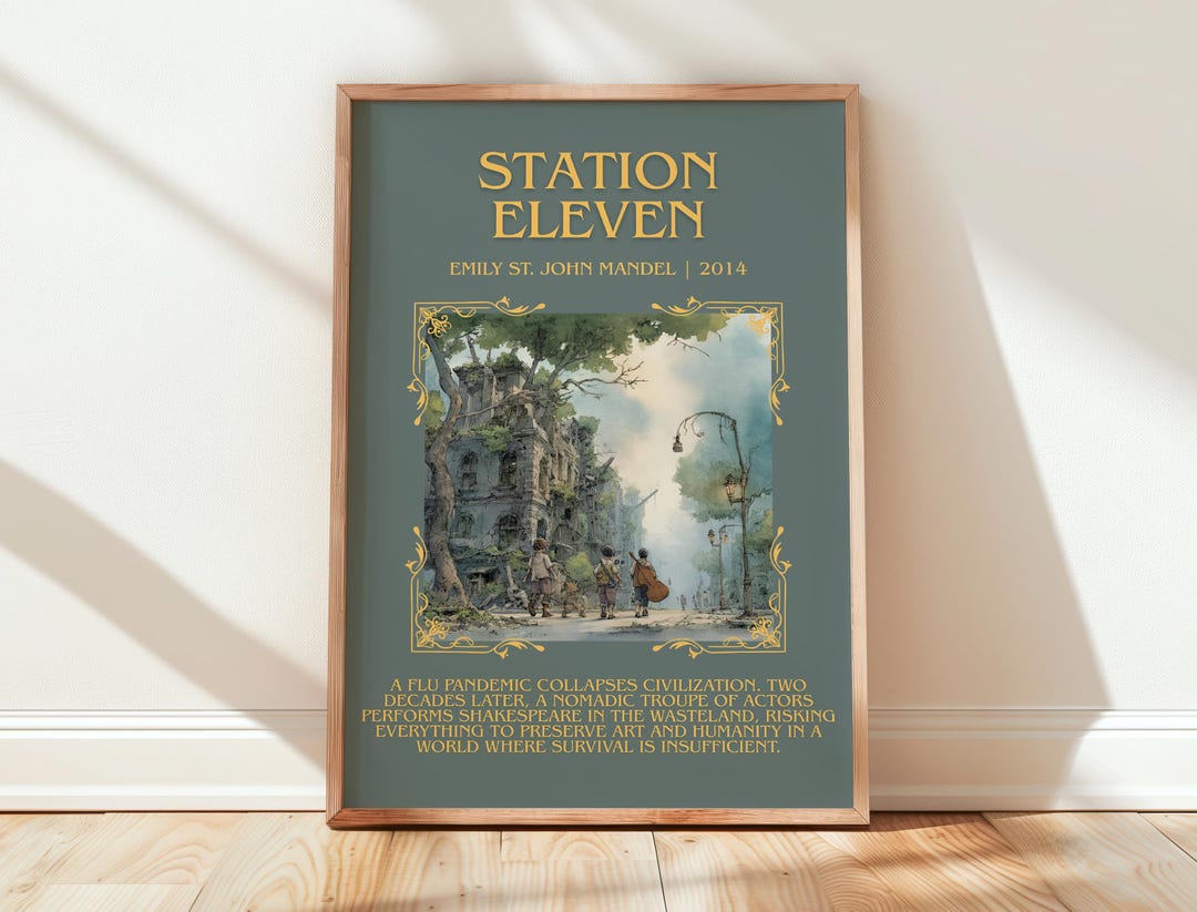 Station Eleven by Emily St John Mandel Book Poster, Dystopian Literary ...
