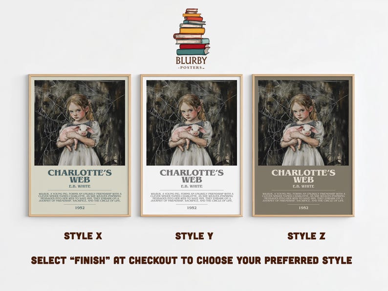 Charlottes Web by E.B. White | Book Poster | Literary Art Gift for Book ...