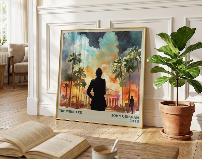 The Whistler by John Grisham Square Book Print, Thriller Literary Wall ...