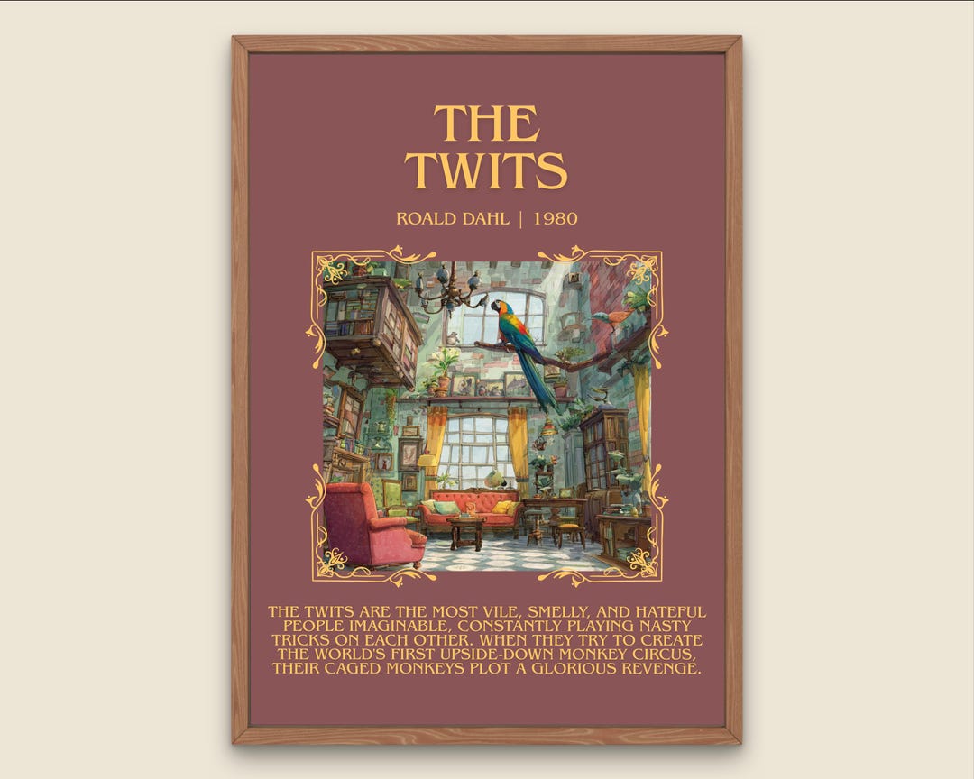 The Twits by Roald Dahl Descriptive, High Quality Poster Print.free ...
