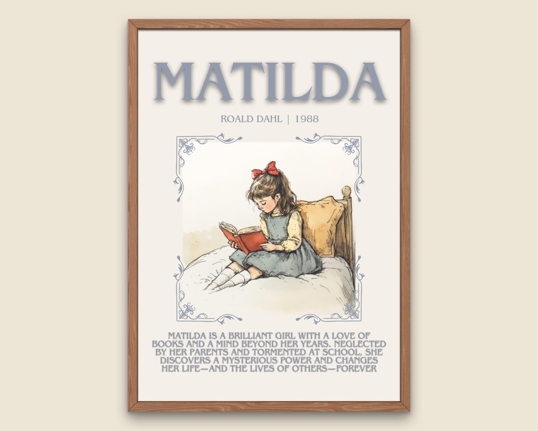 Matilda by Roald Dahl Descriptive, High Quality Poster. Fast, Free ...