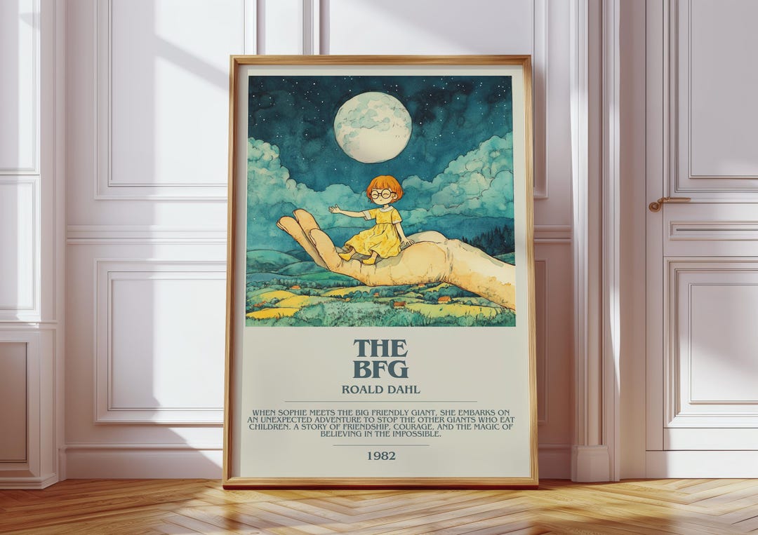 The BFG by Roald Dahl Modern Book Print Poster, Children's Literary Art ...